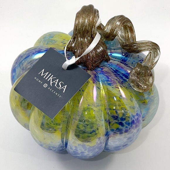 Mikasa | Holiday | Nwt Gorgeous Opalescent Mikasa Blown Glass Art ...